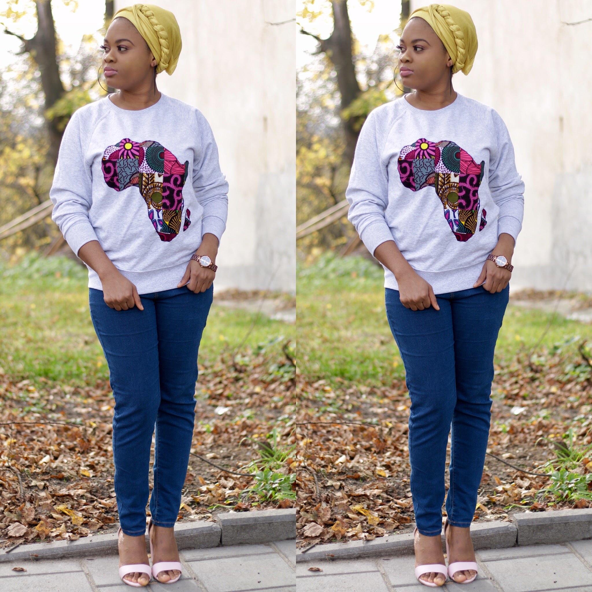 African map sweatshirt Grey Colour – Arourah